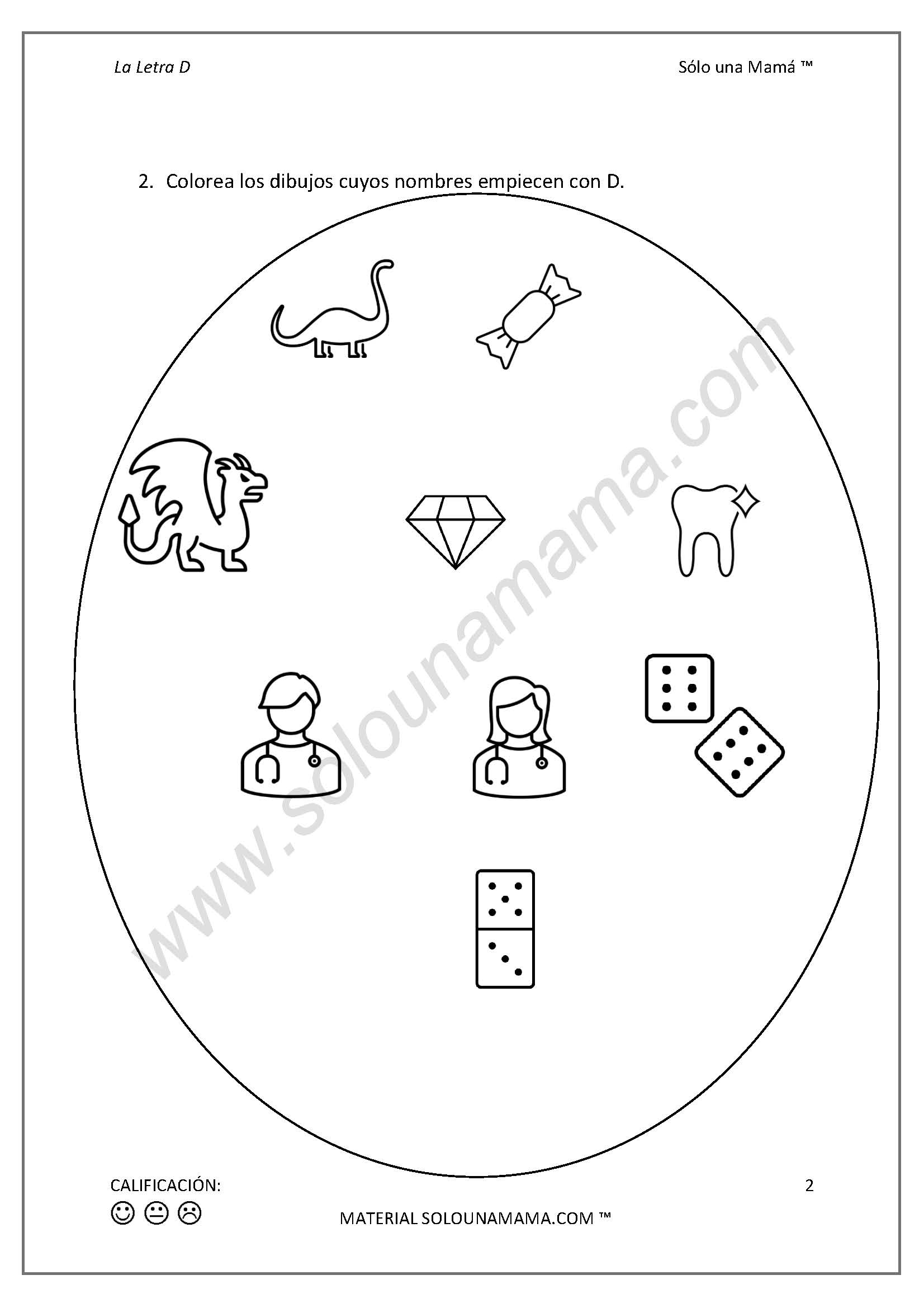 Cuadernillo de Actividades Letra D - Sólo Una Mamá